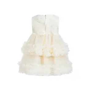 TULLEEN Flower Layered Tulle Dress - Ivory