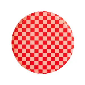 JOLLITY & CO Checkered Dessert Plates - Cherry Crush