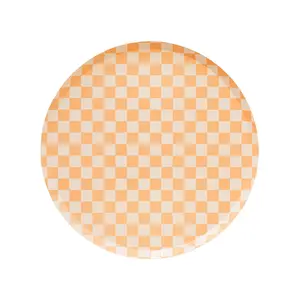 JOLLITY & CO Checkered Dessert Plates - Peaches N' Cream