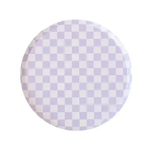 JOLLITY & CO Checkered Dessert Plates - Purple Posse