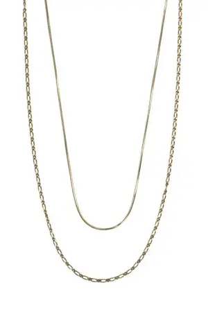 Argento Vivo Double Layered Chain Necklace - Gold
