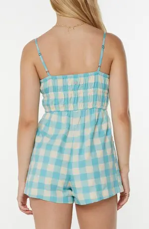 Roxy The Breakers Check Romper - Tibetan Stripe
