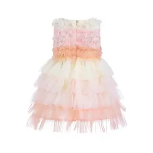 TULLEEN Ruffle Layered Tulle Dress - Pink