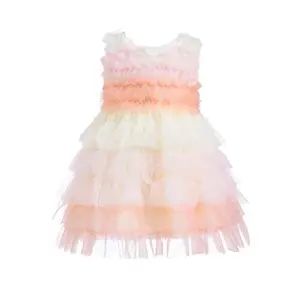 TULLEEN Ruffle Layered Tulle Dress - Pink