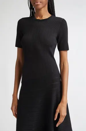 JASON WU Mixed Stitch Asymmetric Midi Sweater Dress
