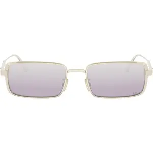 Dior Cannage S2u Rectangle Sunglasses - Palladium / Bordeaux Mirror