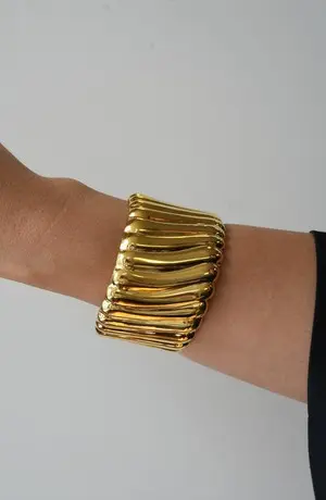 Argento Vivo Twisted Wide Cuff - Gold