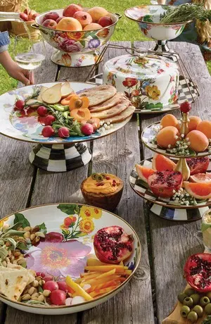 MACKENZIE-CHILDS Flower Market Pedestal Platter