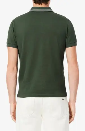 Lacoste Croc Embroidered Cotton Piqué Polo - Khaki Green