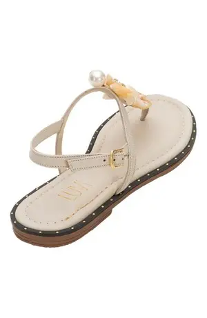 FOREVER & ALWAYS SHOES Leather Thong Sandal