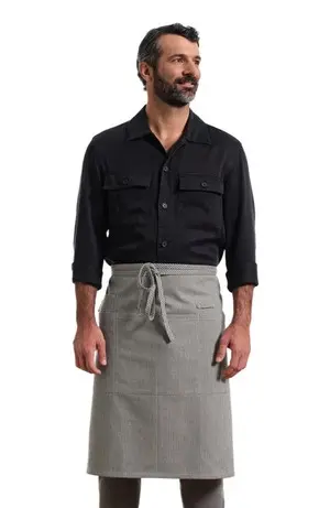 MEEMA Bistro Apron With Pocketspinstriped Charcoal