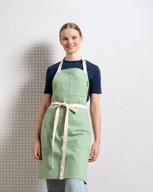 MEEMA Bib Apron With Pocketstwill Sage Green