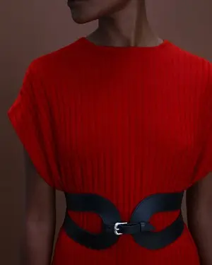 VAINCOURT PARIS La Délicieuse Leather Corset Belt - Black