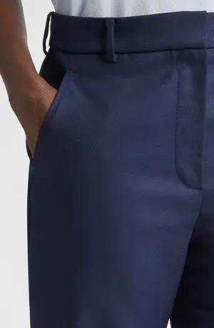 St. John Morgan Stretch Gabardine Ankle Pants - Navy
