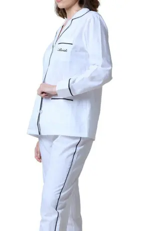 KIP Bride Cotton Long Pajama Set - Monochrome