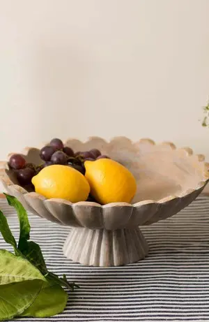 MELA ARTISANS Fluted Pedestal Bowlrustic