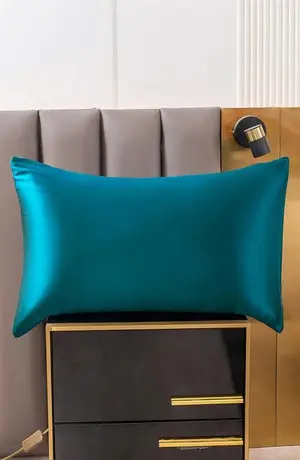SILKSILKY 22momme Mulberry Silk Hidden Zipper Pillowcase - Teal