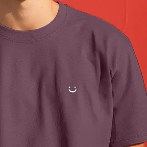 DALIX Lil Smile Midweight Garment Dye Tee - Plum