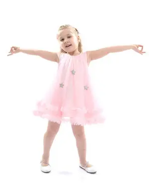 MIMI TUTU Sleeveless Star Ruffle Dress - Pink