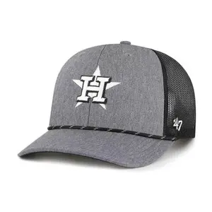 '47 Houston Astros Carbon Rope Trucker Adjustable Hat - Charcoal