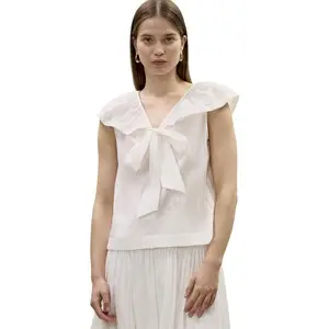 Rebecca Taylor Marietta Crinkle Top Milk