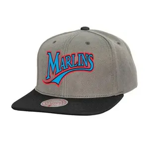 Mitchell & Ness Florida Marlins Cooperstown Collection Basic Flip Snapback Hat - Gray