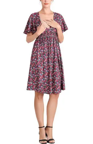 KIMI + KAI V-neck Maternity/nursing Dress - Multicolored