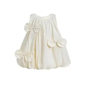 MIMI TUTU Sleeveless Bow Dress - Ivory