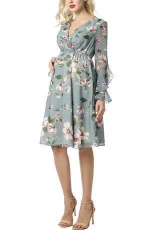 KIMI + KAI Salena Maternity Floral Print Dress