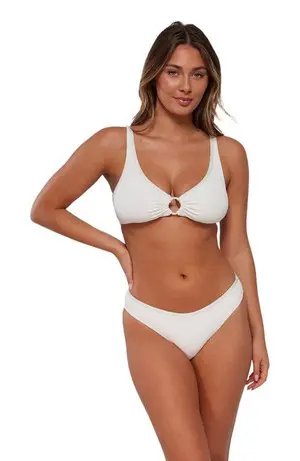 PACIFICA BY SUNSETS Penny Hipster Bikini Swim Bottoms - Coconut Sorbet