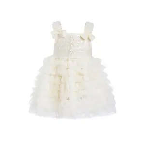 TULLEEN Bow Tiered Tulle Dress - Ivory