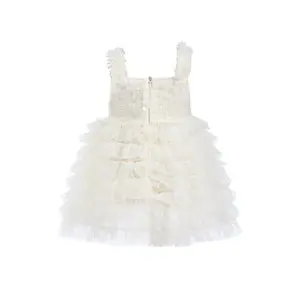 TULLEEN Bow Tiered Tulle Dress - Ivory