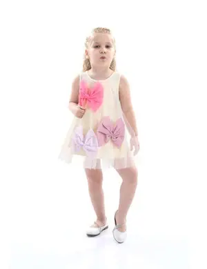 MIMI TUTU Tulle Bow Sleeveless Dress
