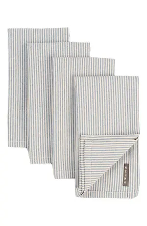 MEEMA Cloth Napkinsset Of 4pinstriped - Blue