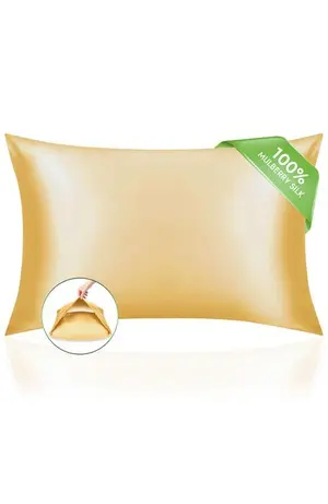 SILKSILKY 22momme 100% Mulberry Silk Envelope Pillowcase - Champagne