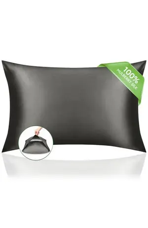 SILKSILKY 22momme 100% Mulberry Silk Envelope Pillowcase - Darkgray
