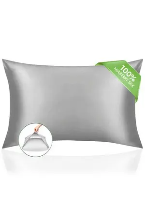 SILKSILKY 22momme 100% Mulberry Silk Envelope Pillowcase - Silver