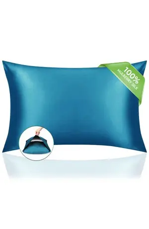 SILKSILKY 22momme 100% Mulberry Silk Envelope Pillowcase - Teal