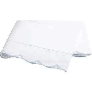 MATOUK Butterfield 500 Thread Count Cotton Percale Flat Sheet - Blue