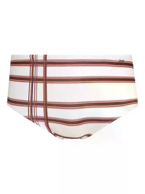 AMIR SLAMA Striped Swim Trunks - White