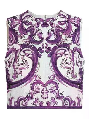 Dolce & Gabbana Majolica-print Top - White