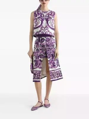 Dolce & Gabbana Majolica-print Top - White