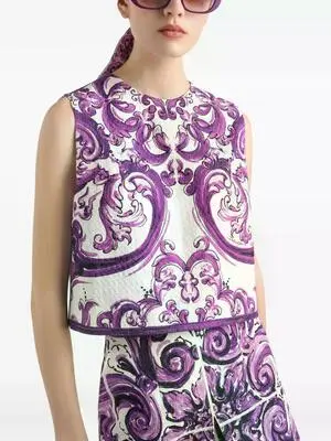 Dolce & Gabbana Majolica-print Top - White