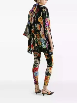 Dolce & Gabbana Charmeuse Pants With Floral Bouquet Print