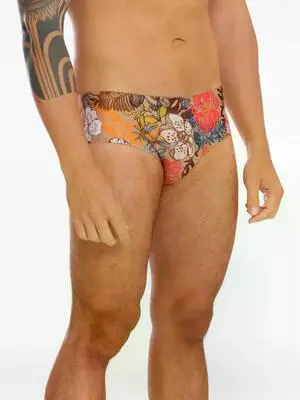 AMIR SLAMA Floral-print Swim Trunks