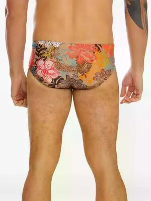 AMIR SLAMA Floral-print Swim Trunks
