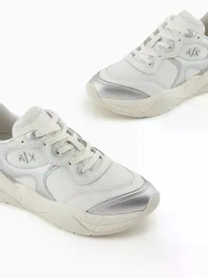 Armani Exchange Metallic-finish Sneakers