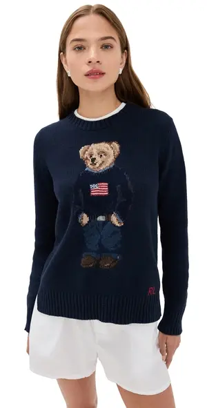 Polo Ralph Lauren Logo Bear Sweater - Navy Multi