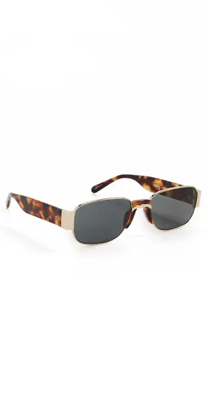Dries Van Noten Square Sunglasses - Yellow Gold/tortoiseshell/grey