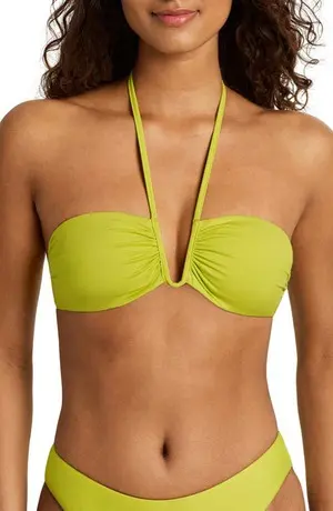 Ralph Lauren Shirred V-wire Bikini Top - Lime Breeze